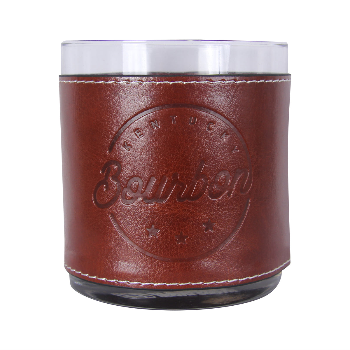 Kentucky Bourbon Circle Design Faux Leather Rocks Glass – Barrel Down South