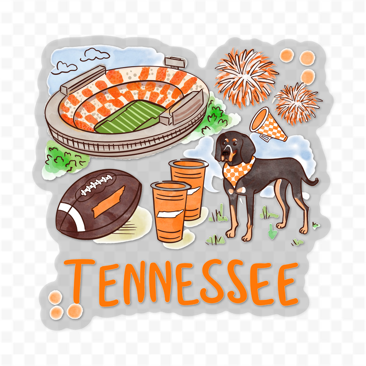 Tennessee Icons Clear Sticker – Barrel Down South