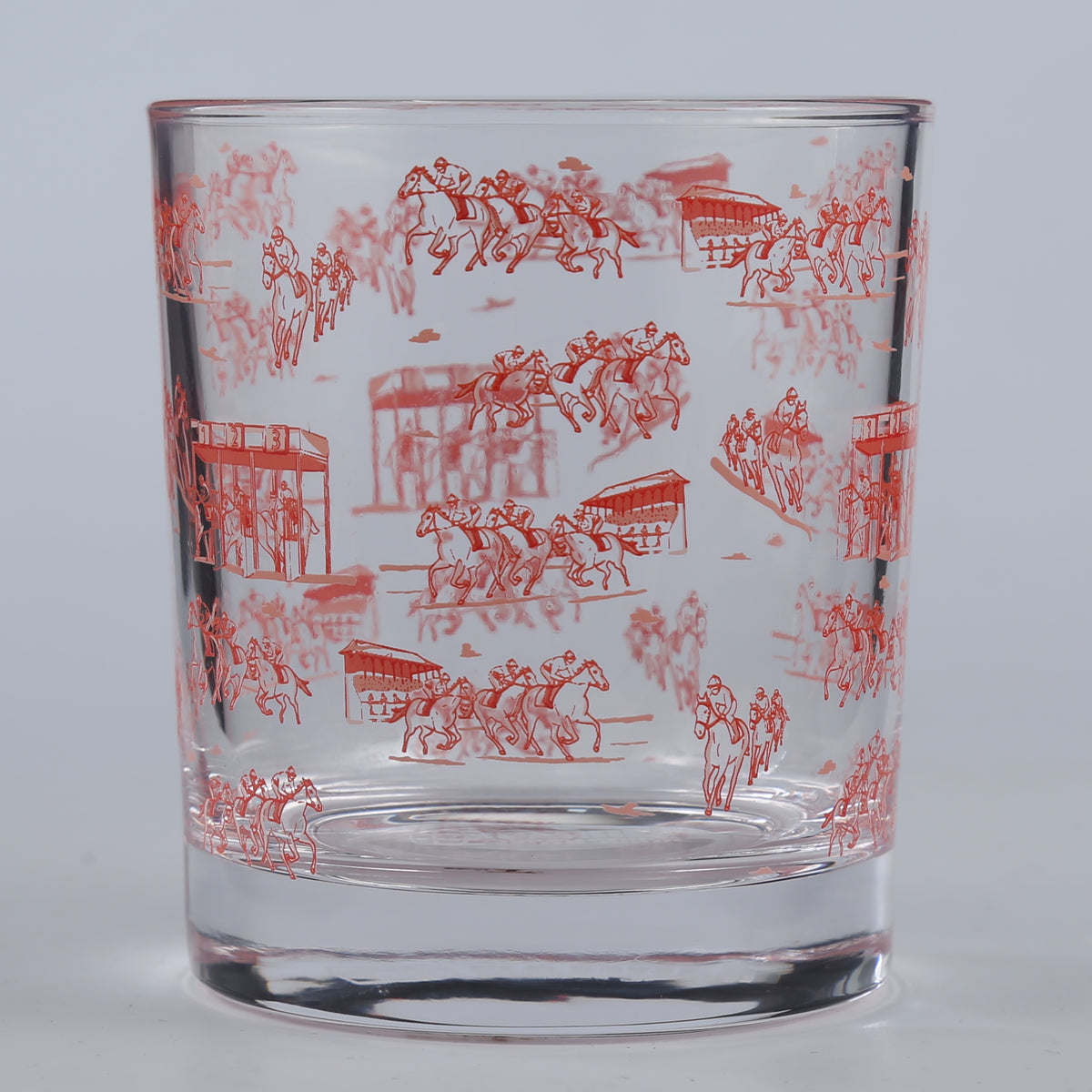 Peach Horse Racing Icons Rocks Glass – Barrel Down South