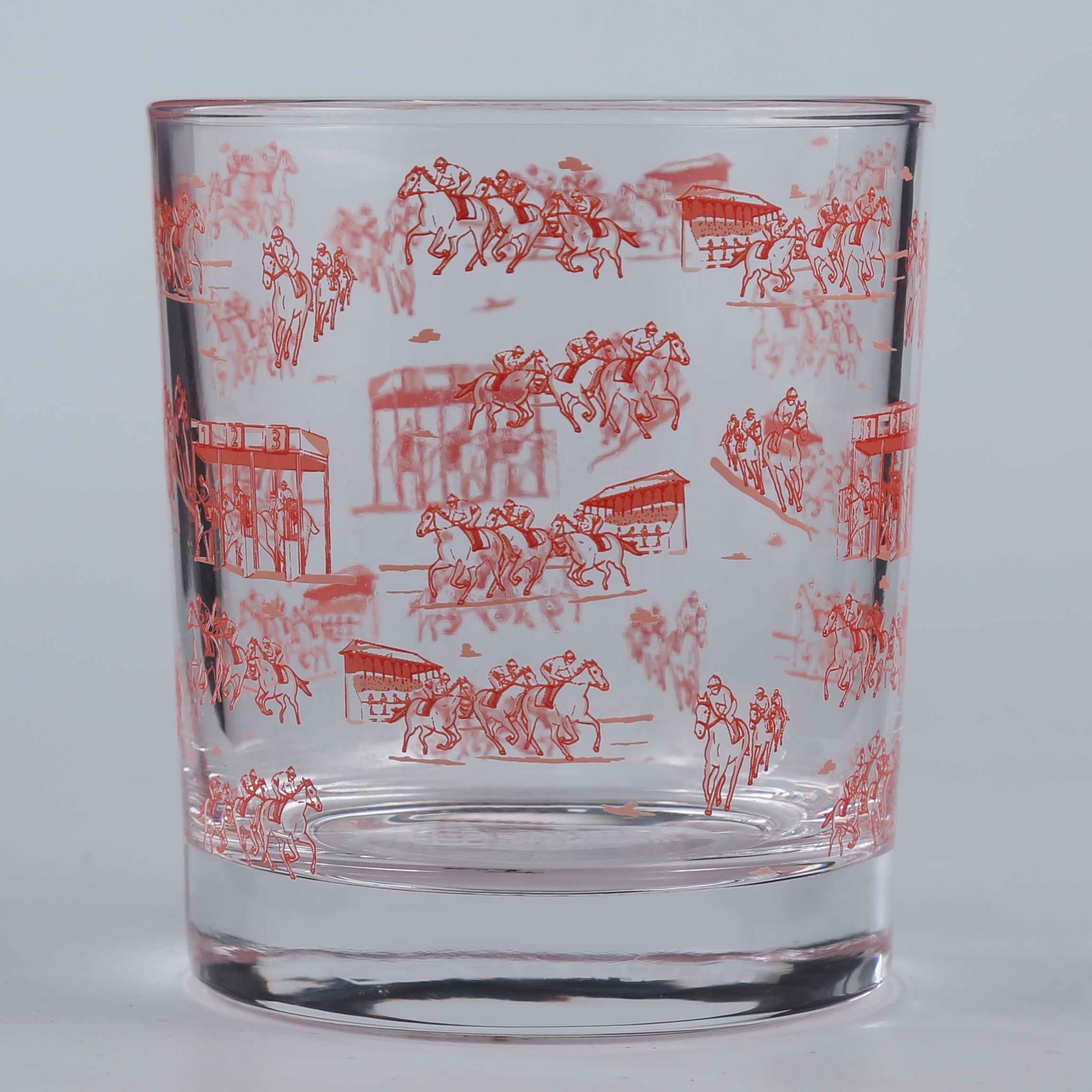 Peach Horse Racing Icons Rocks Glass – Barrel Down South