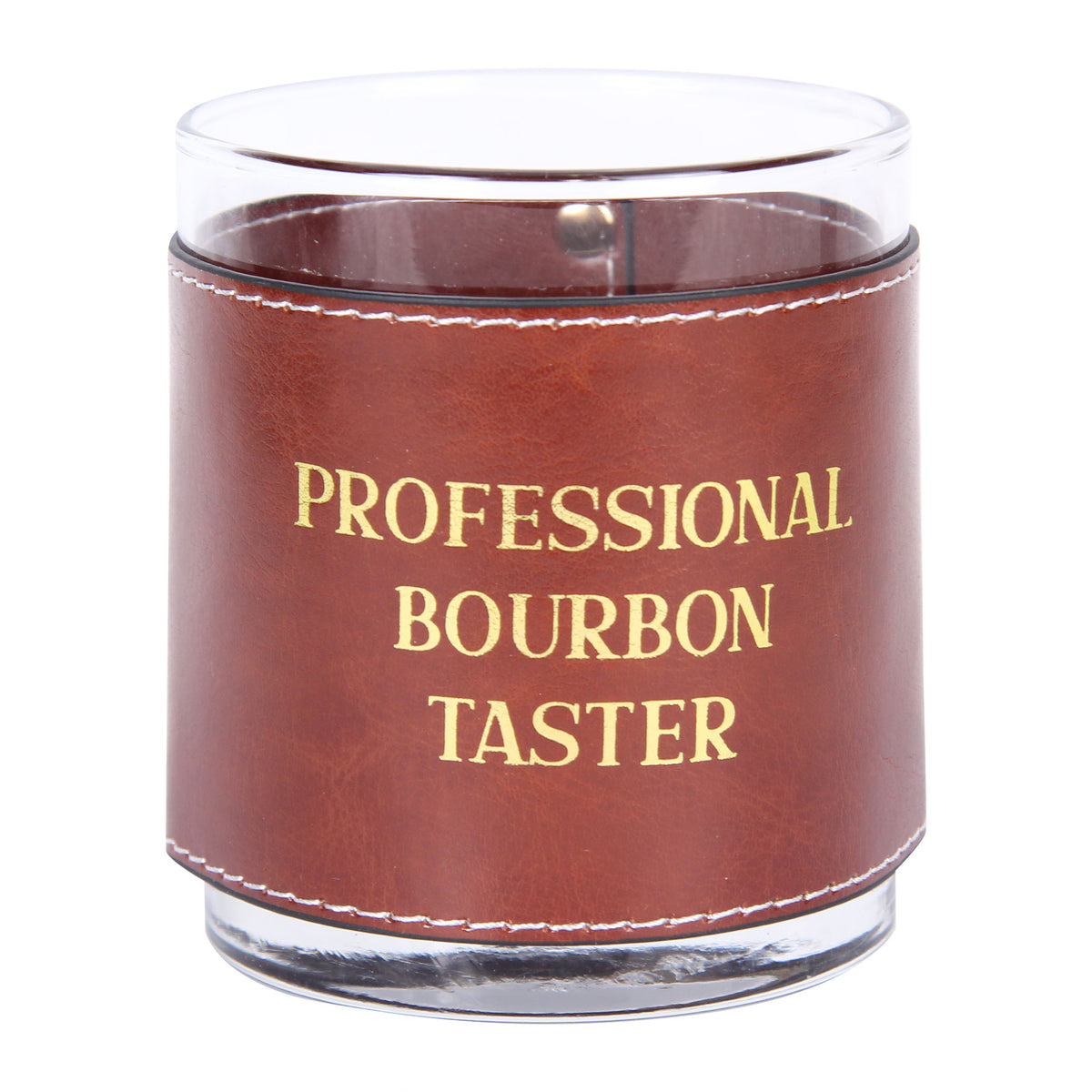 Professional Bourbon Taster-Gold Faux Leather Rocks Glass – Barrel Down ...