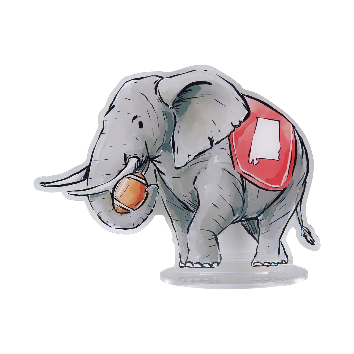 Elephant with Football Acrylic Standee – Barrel Down South